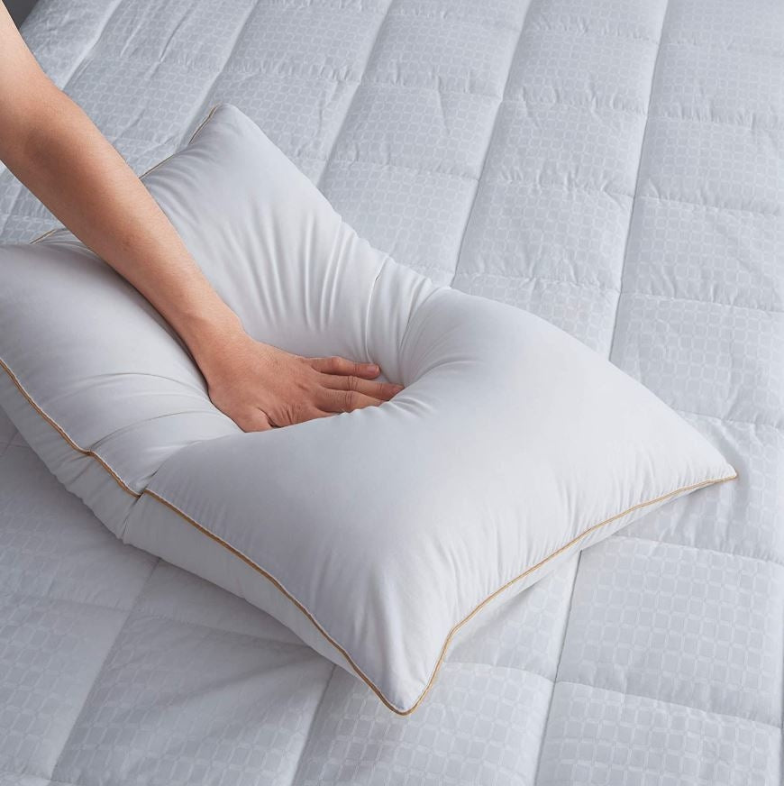 Oreiller de lit en ouate siliconée pour dormir, Protection du cou, tai ...